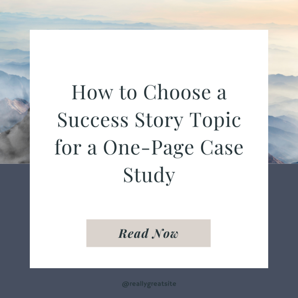 Success Story Topics for One Page Case Studies™